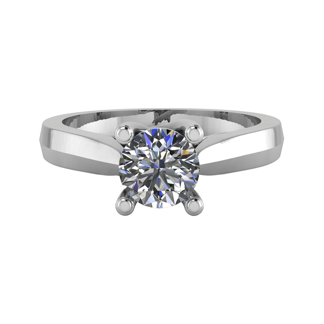 Anillo de Compromiso Solitario con Diamante Redondo Modelo Rin